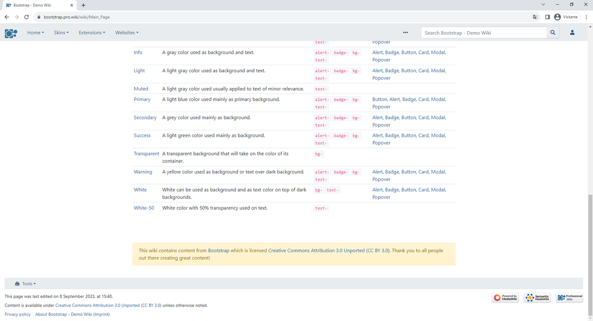 Chameleon skin - navhead layout - Bootstrap - Demo Wiki Chameleon skin - navhead layout - Bootstrap - Demo Wiki